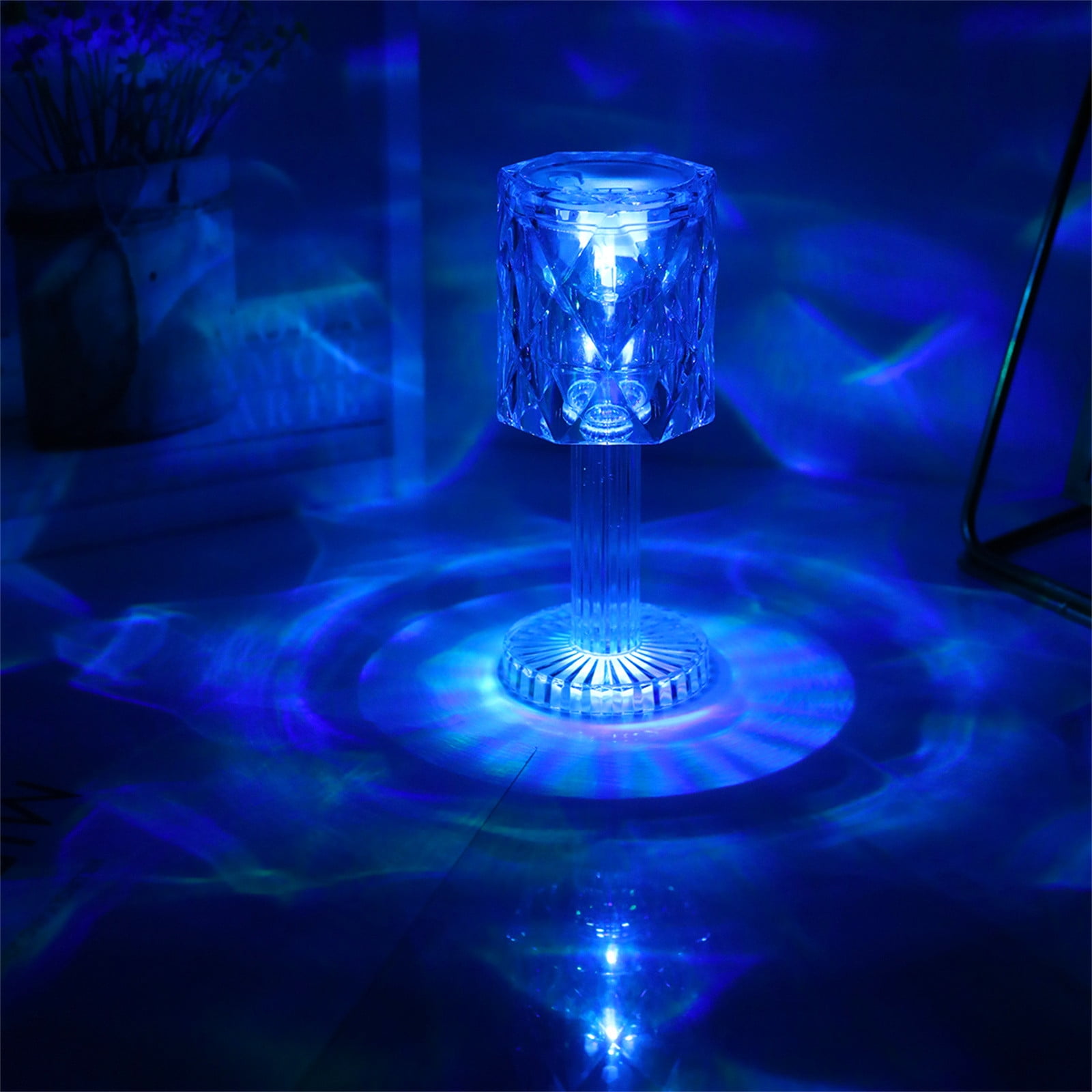 HANXIULIN Crystal Table Lamp Led Crystal Diamond Table Lamps Acrylic ...