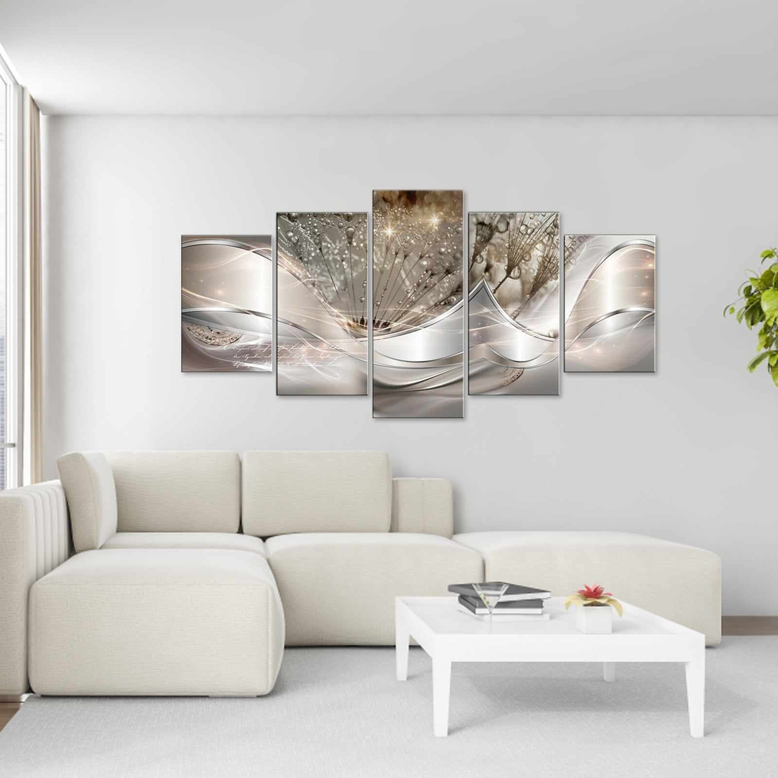 HANXIULIN Abstract Flower Wall Art, Set of 5 Canvas Paintings, Rustic ...