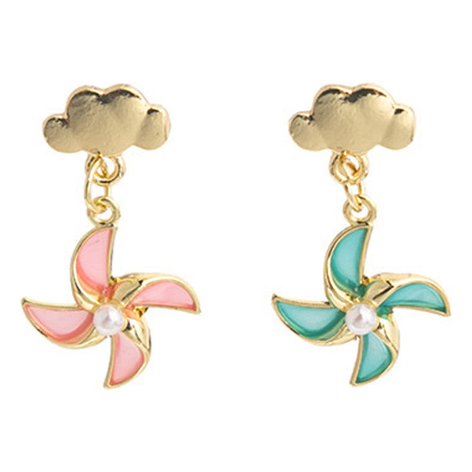 HANXIULIN Interesting Simple Color Blocking Small Windmill Earrings ...
