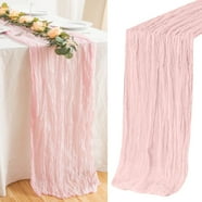 Smile Blush 35x118 Inch Cheesecloth Table Runner for Bridal Shower ...