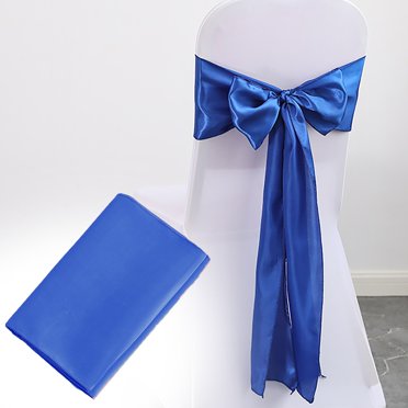 BalsaCircle 5 Blue Curly Willow Chiffon Satin Chair Sashes Wedding ...