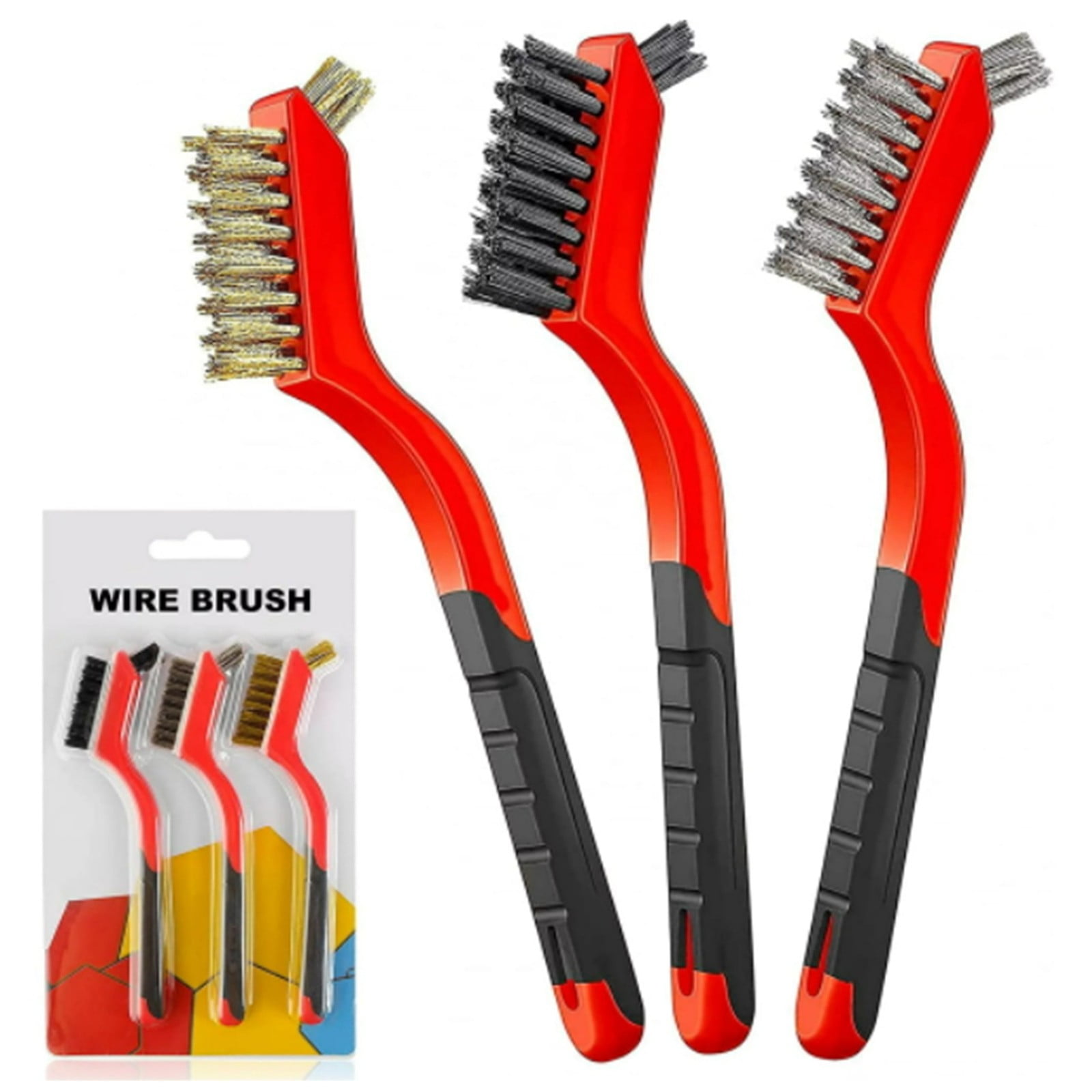 HANXIULIN Small Wire Brush Set Brass/ Stainless Steel/ Nylon Brushes ...