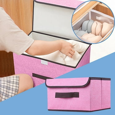 Foldable Fabric Storage Bin With Handle Lid Large Collapsible Box ...