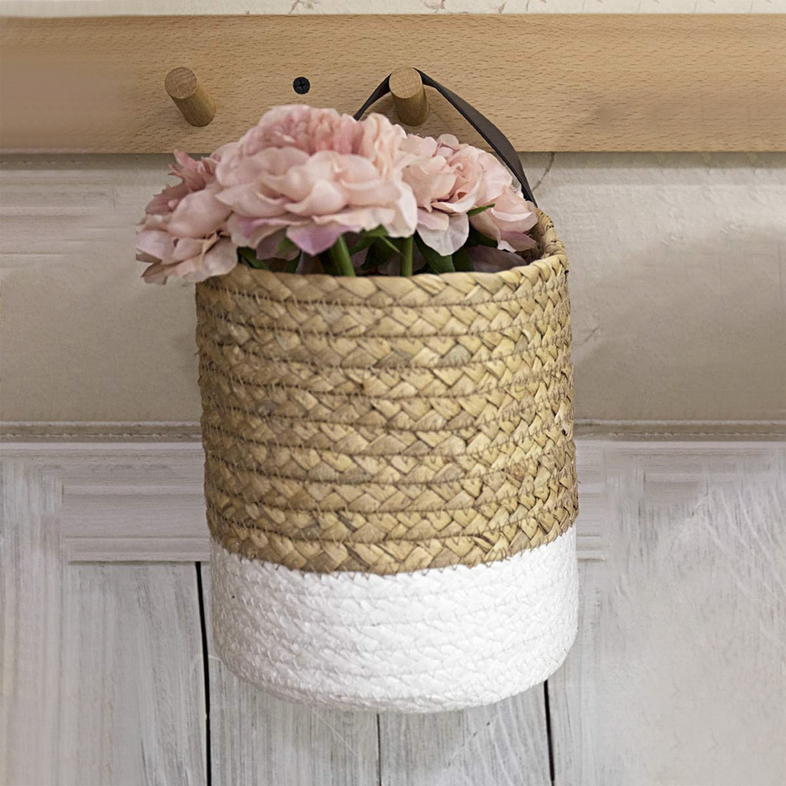HANXIULIN Wall Hanging Storage Baskets Small Seaweed Woven Closet ...