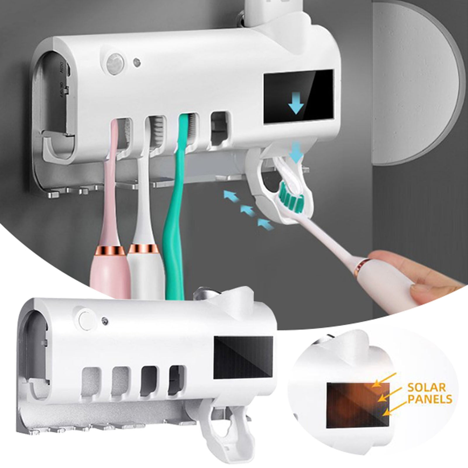 HANXIULIN Wall Mounted Automatic Toothpaste Dispenser and Toothbrush ...