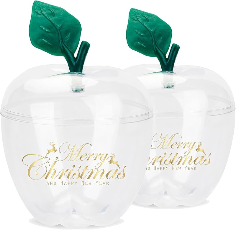 HANZE Large Clear Apple Container, Apple Shaped Candy Toy Filling ...