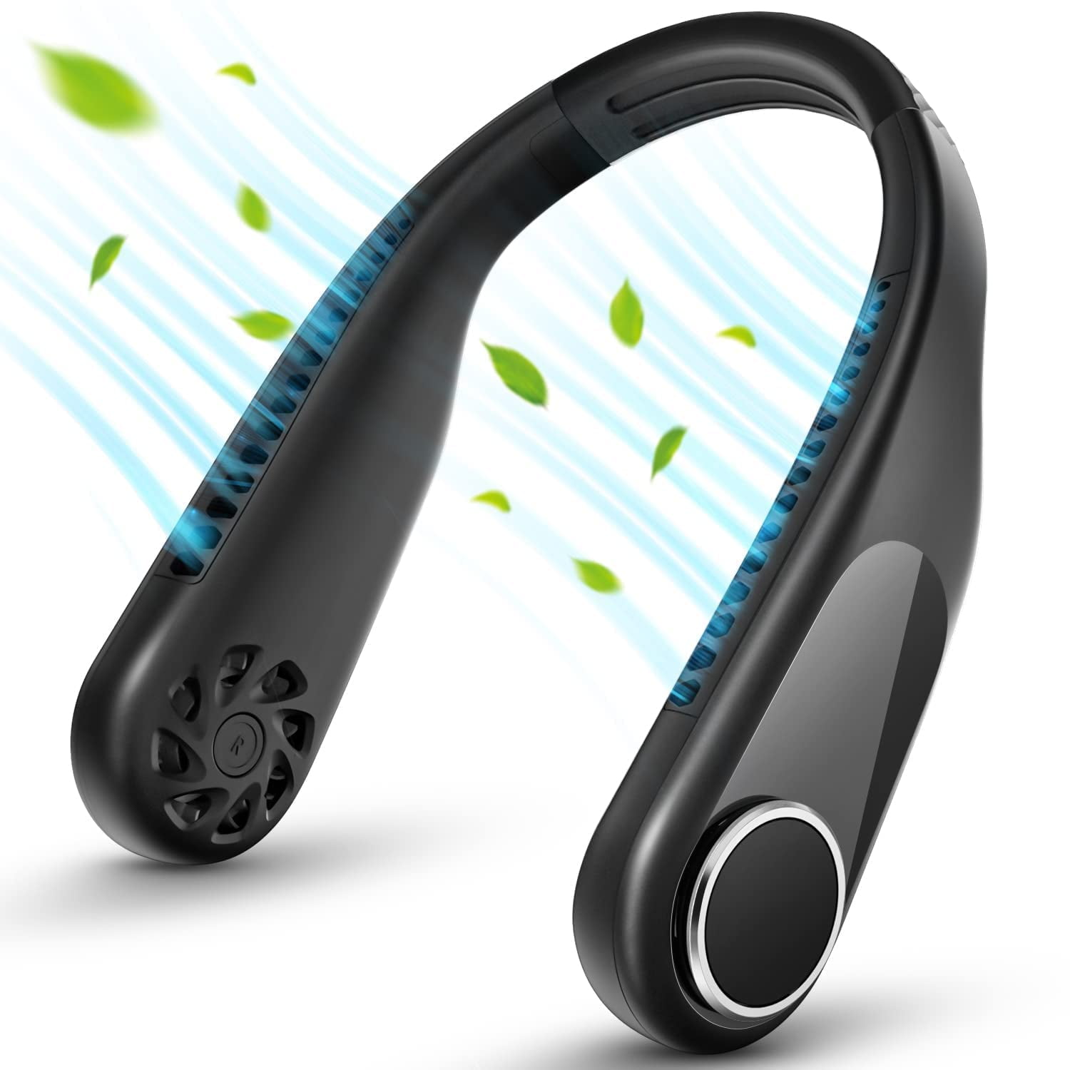 HAO 2023 Portable Neck Fan, 5200mAh Rechargeable Personal Fans Lightweight Wearable Fan, Hands ...