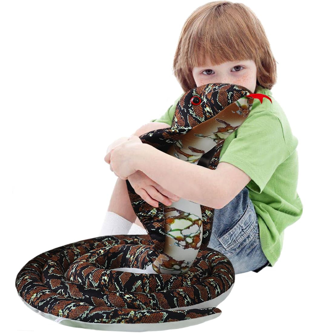 HAO 300cm Large Wild Cobra Plush Toy Lifelike Cobra Snake Stuffed ...