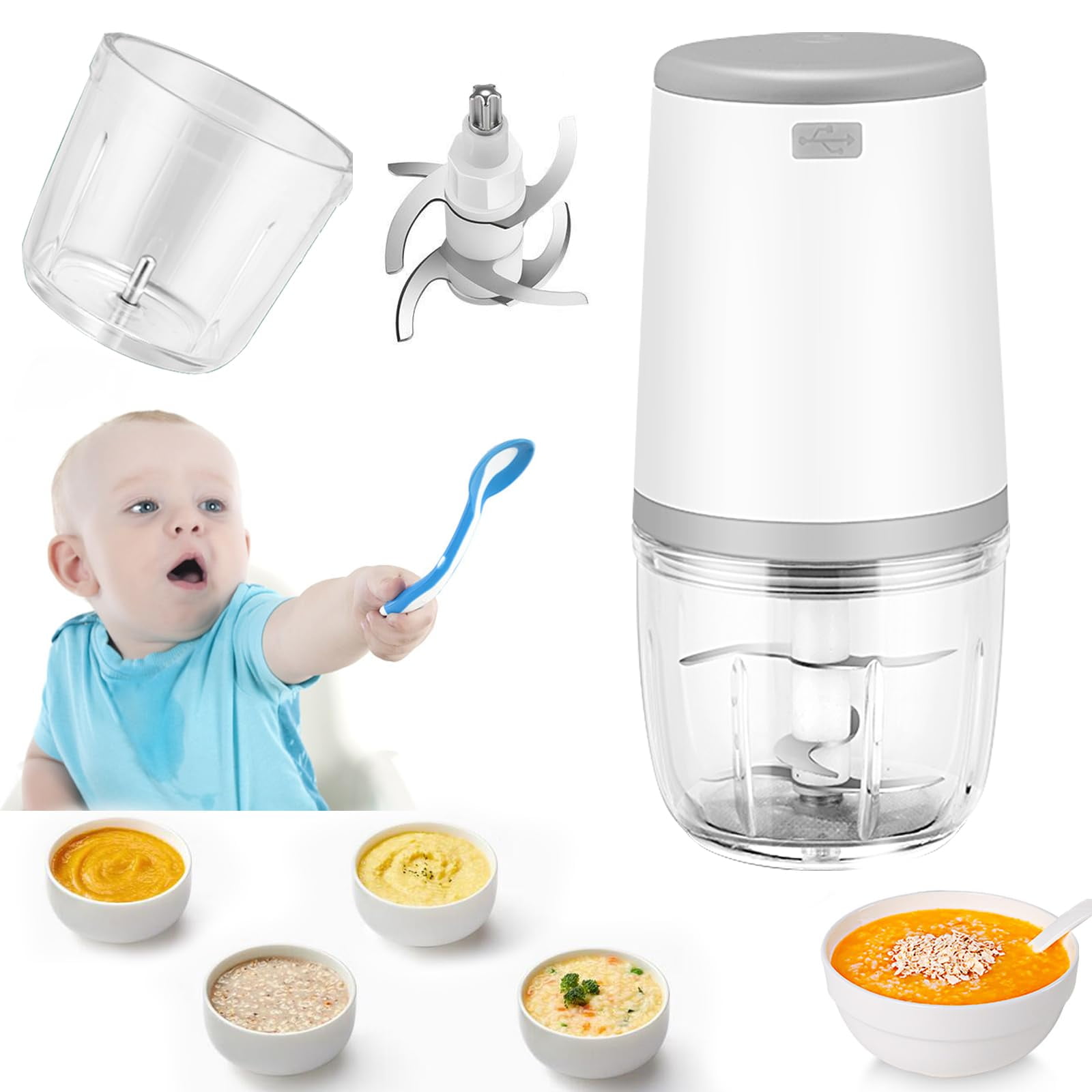 HAO Baby Food Maker, Baby Food Processor,USB Rechargeable Personal ...