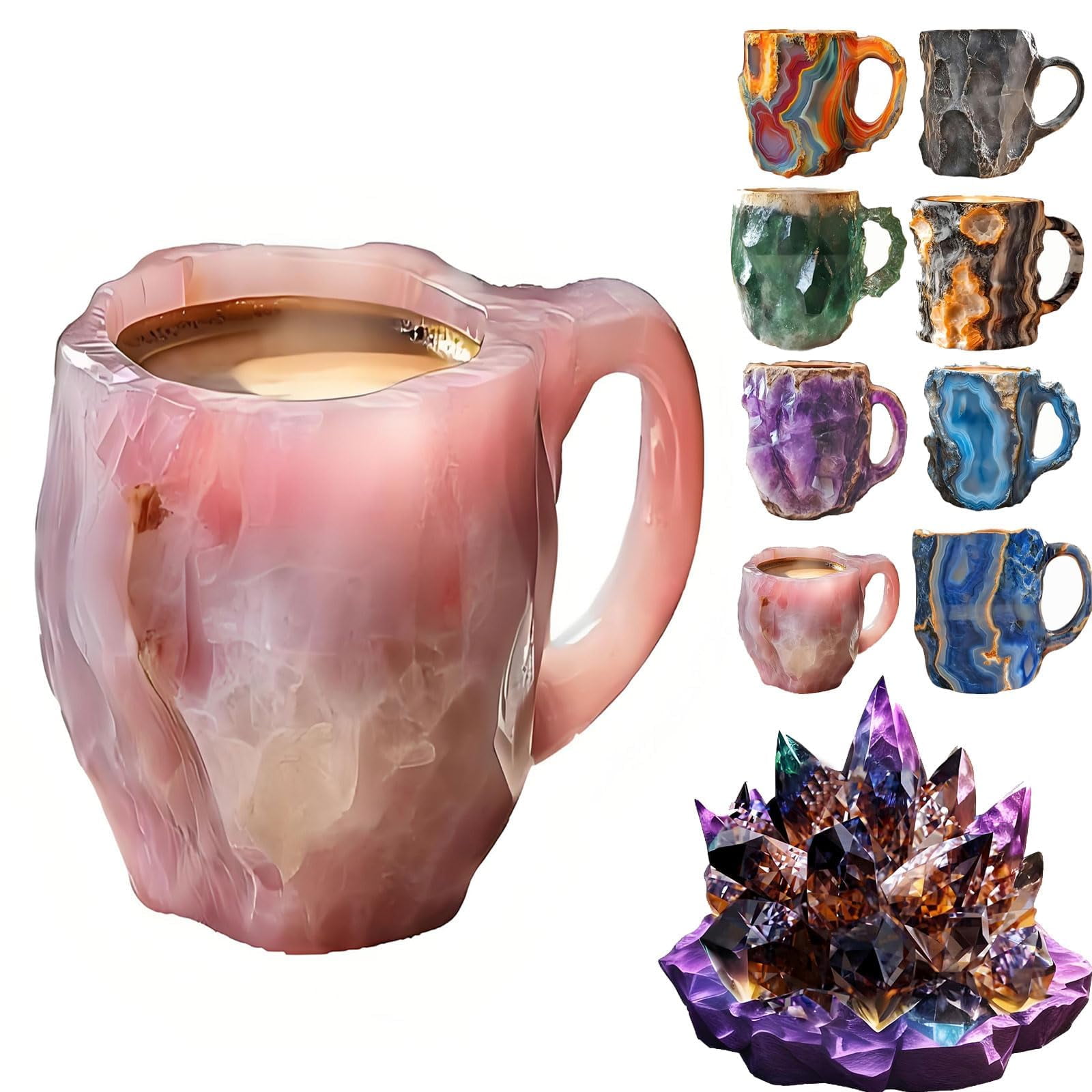 HAO Crystal Coffee Mugs | Mineral Crystal Coffee Mugs | Mineral Crystal ...