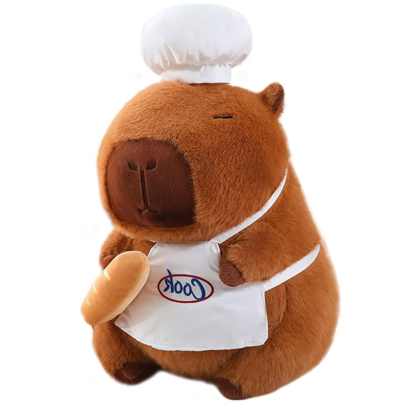 HAO Fluffy Shark Capybara Plush Toy,Super Cute Stuffed Capybara Wearing ...