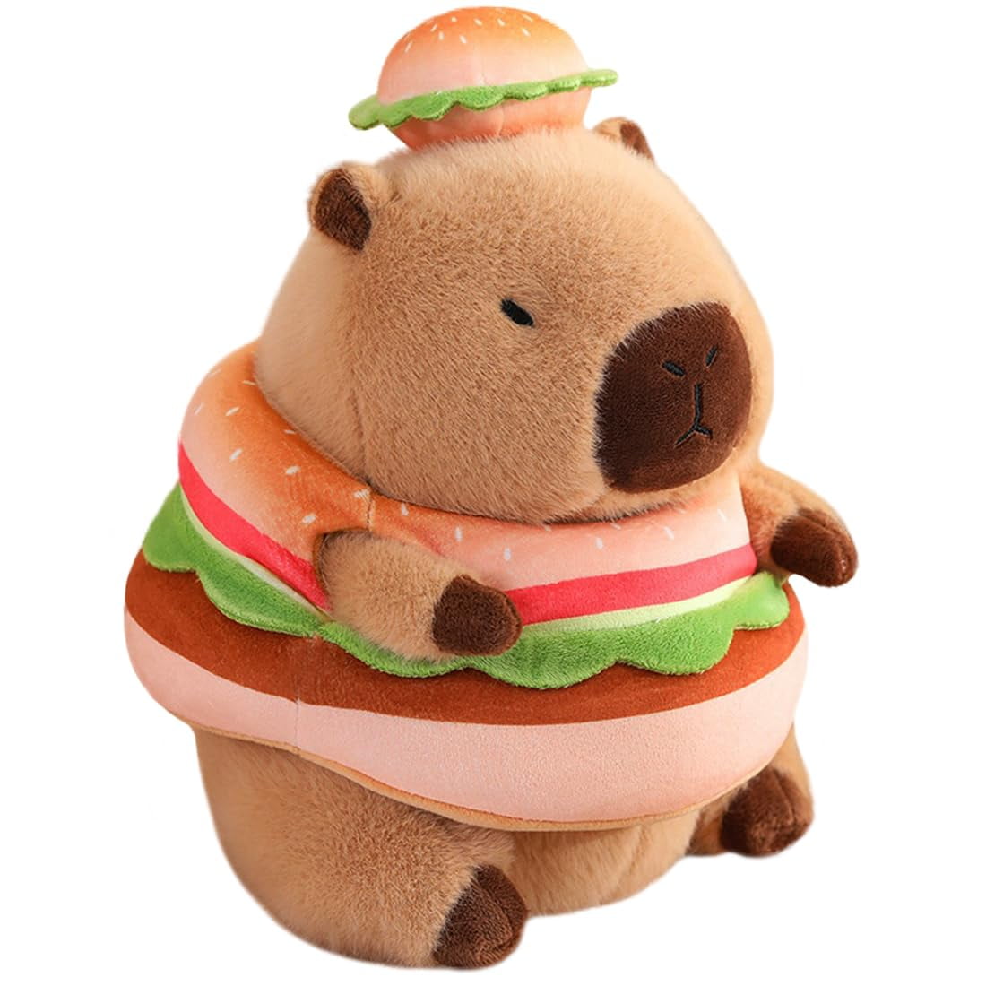 HAO Fluffy Shark Capybara Plush Toy,Super Cute Stuffed Capybara Wearing ...