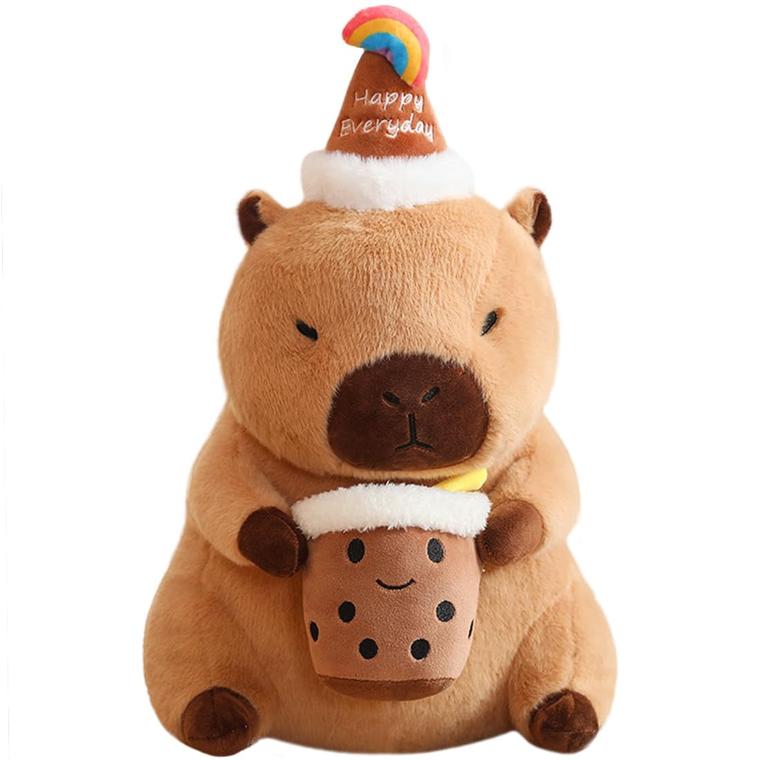 HAO Fluffy Shark Capybara Plush Toy,Super Cute Stuffed Capybara Wearing ...