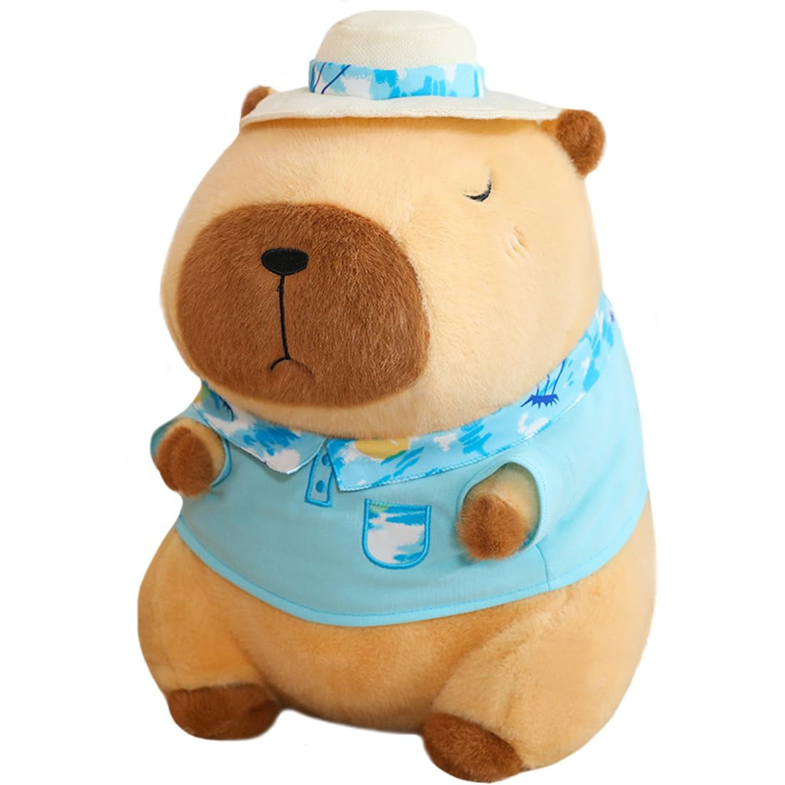 HAO Fluffy Shark Capybara Plush Toy,Super Cute Stuffed Capybara Wearing ...