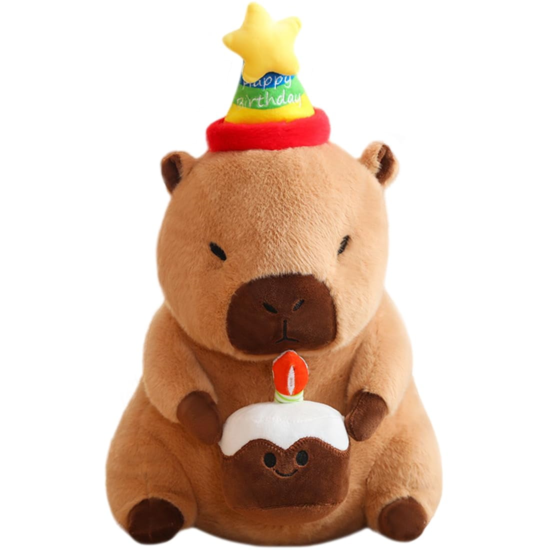 HAO Fluffy Shark Capybara Plush Toy,Super Cute Stuffed Capybara Wearing ...