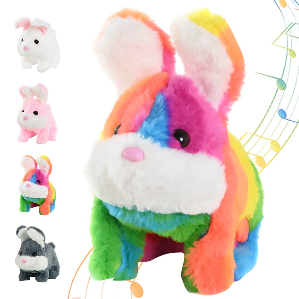 HAO Handmade Bunny Toys Educational Interactive Toys Bunnies Can Walk ...