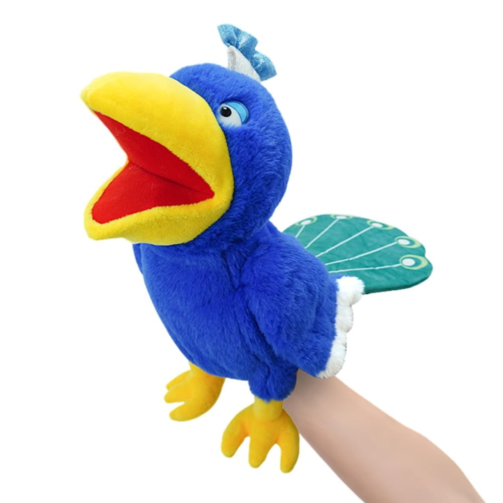 HAO Plush Bird Hand Puppets with Movable Mouth Zoo Animal Plush Puppets ...