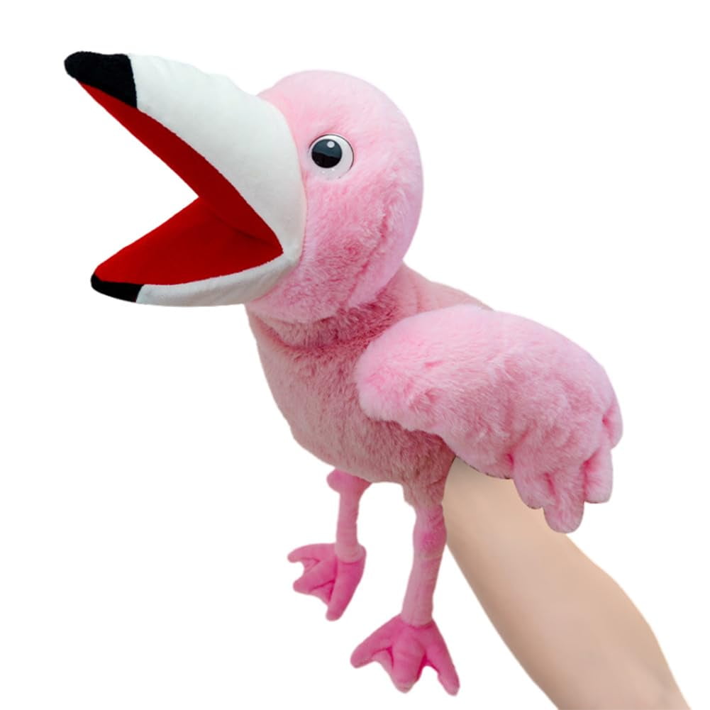 HAO Plush Bird Hand Puppets with Movable Mouth Zoo Animal Plush Puppets ...