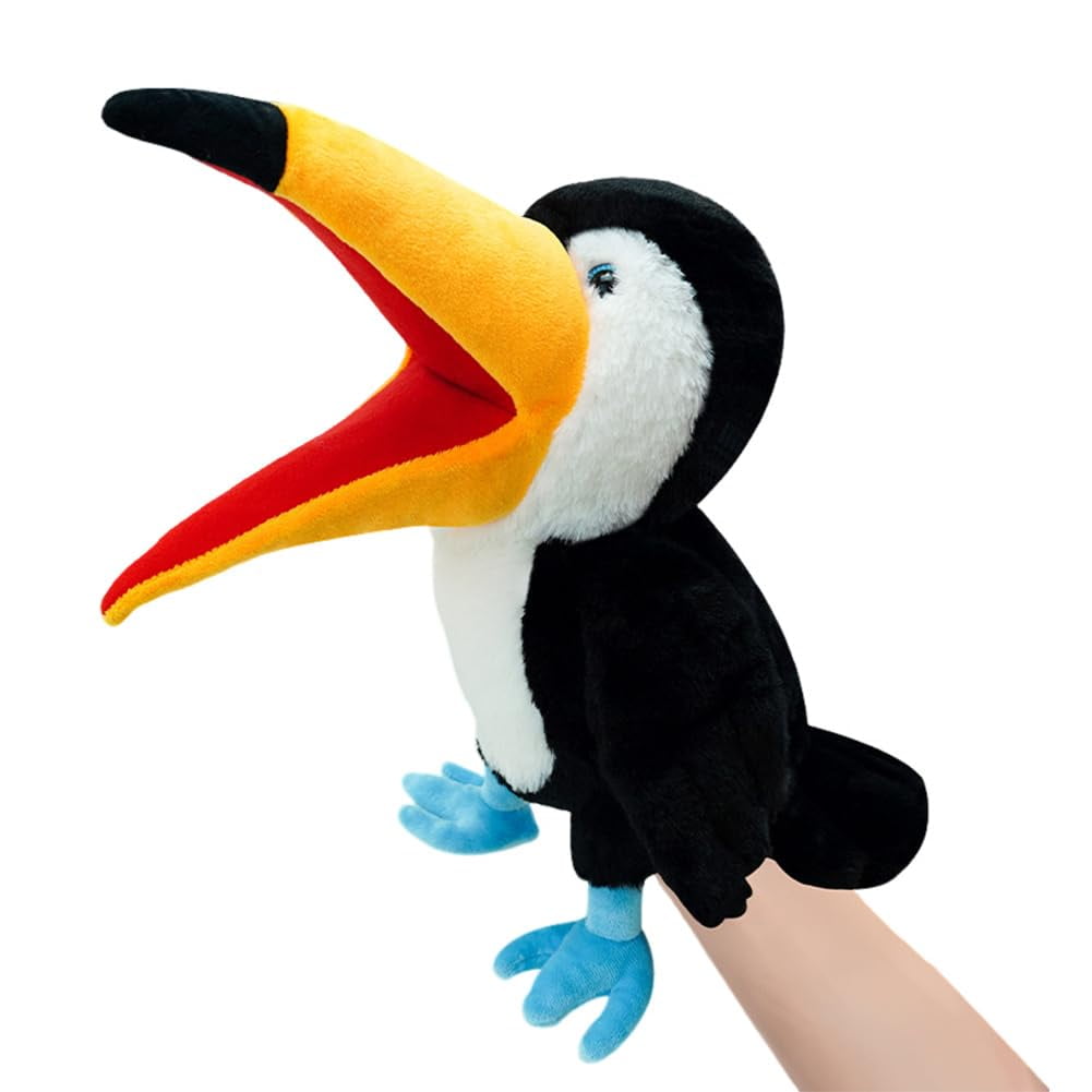HAO Plush Bird Hand Puppets with Movable Mouth Zoo Animal Plush Puppets ...