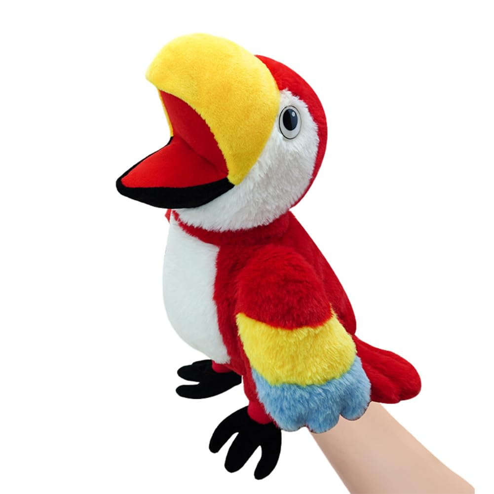 HAO Plush Bird Hand Puppets with Movable Mouth Zoo Animal Plush Puppets ...