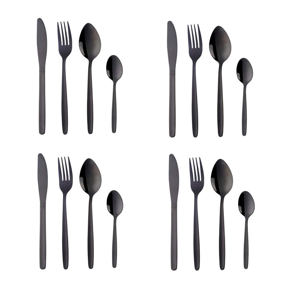 HAO Purple Silverware Flatware Set, 16-Piece Light Weight Stainless ...