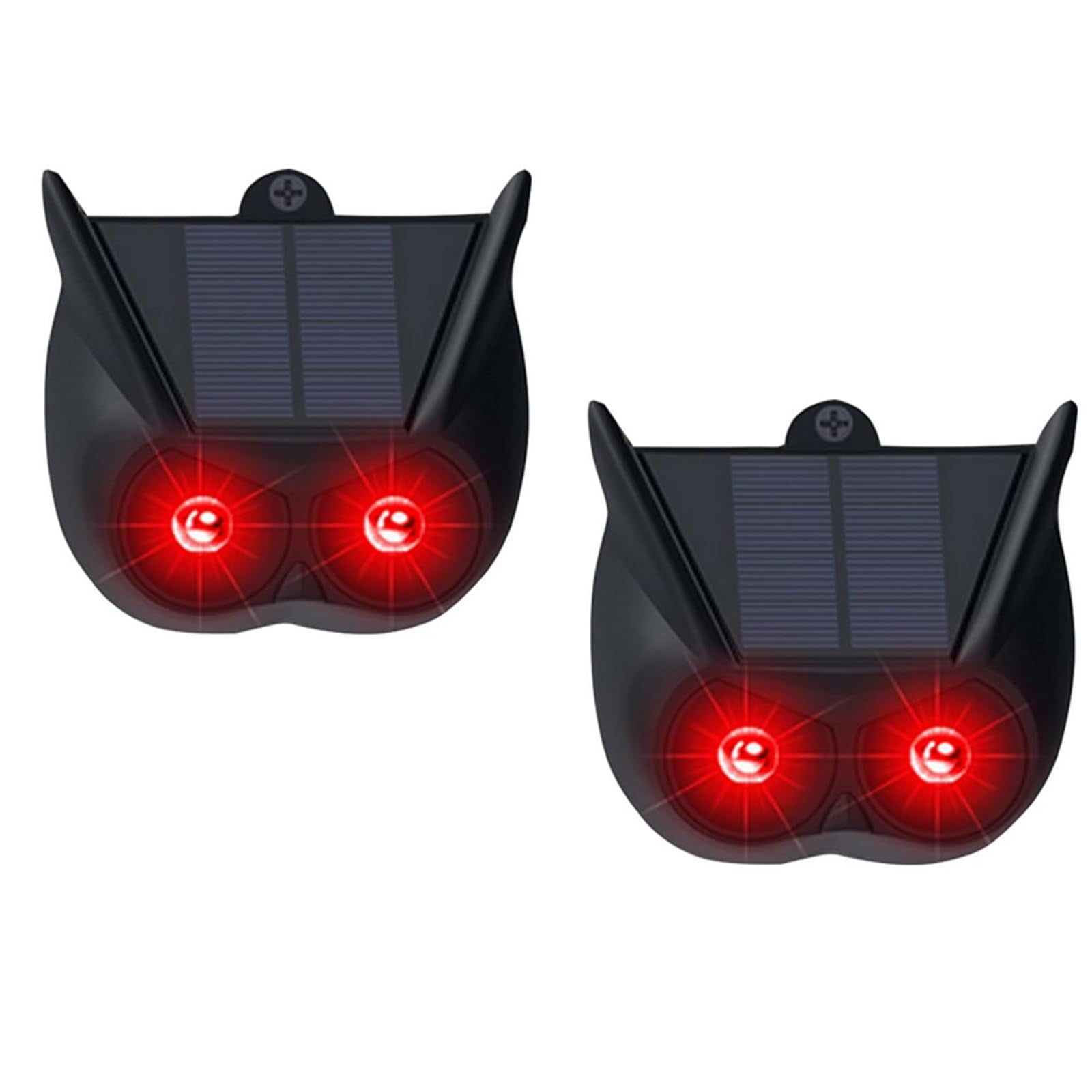 HAO Solar Warning Light, Bright Red Light Flashes Keep Animal Away IP65 ...