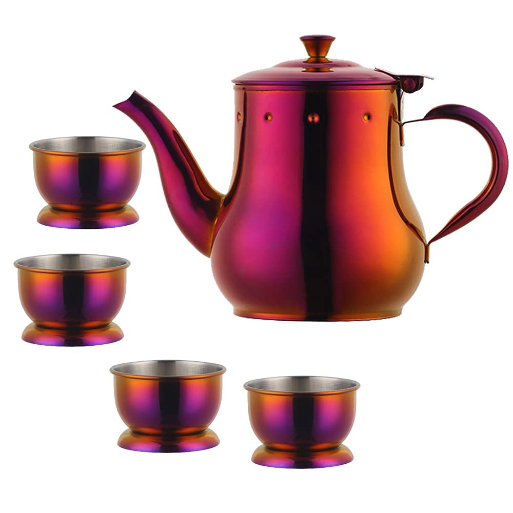HAO Stainless Steel Teapot with Removable Filter for Loose Leaf- 17oz ...
