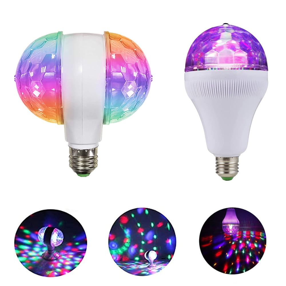 HAOAN 2 Pcs Disco Light Bulb E27 6W Colorful Rotating Stage RGB LED ...