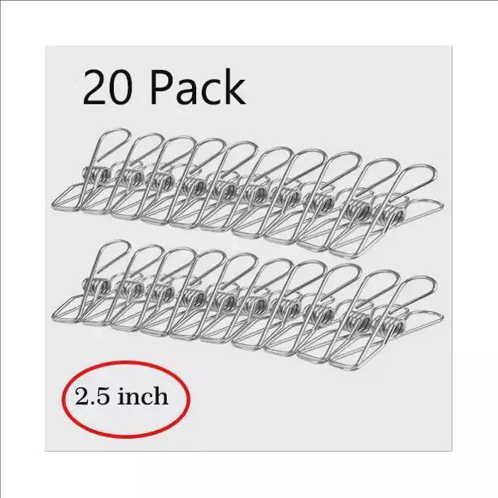 HAOAN 20 Pack Clothespin, Stainless Steel Wire Clip,Durable Metal pin ...