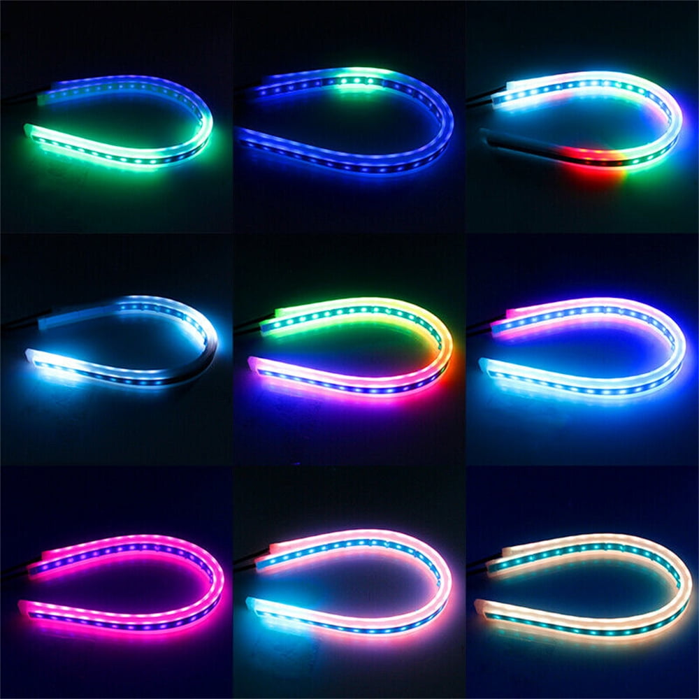 HAOAN 2PC 24 Inch APP Bluetooth control RGB LED Headlight Strip Tube ...