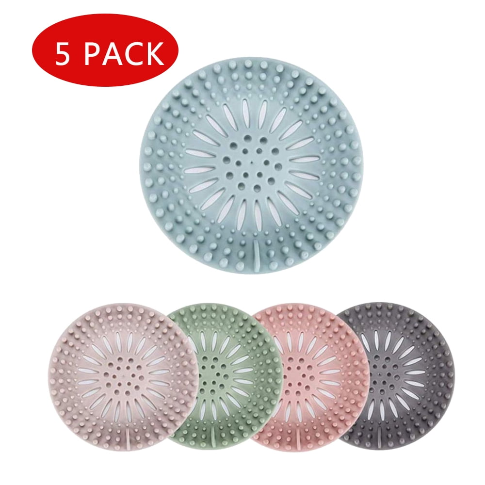 HAOAN 5 Pack Drain Hair Catcher Durable Silicone Hair Trap with Suction ...