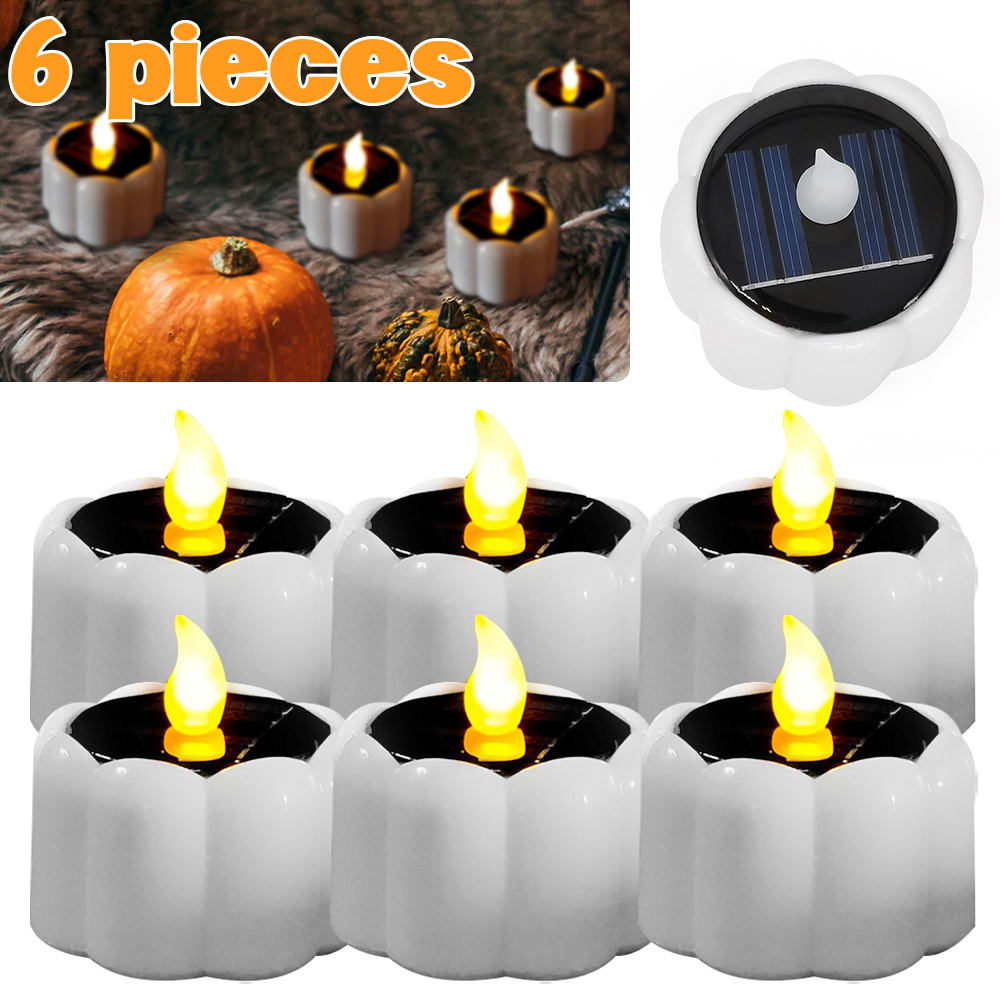HAOAN 6 Pcs Solar LED Candle Lamp, Lantern Solar Powered Flickering ...