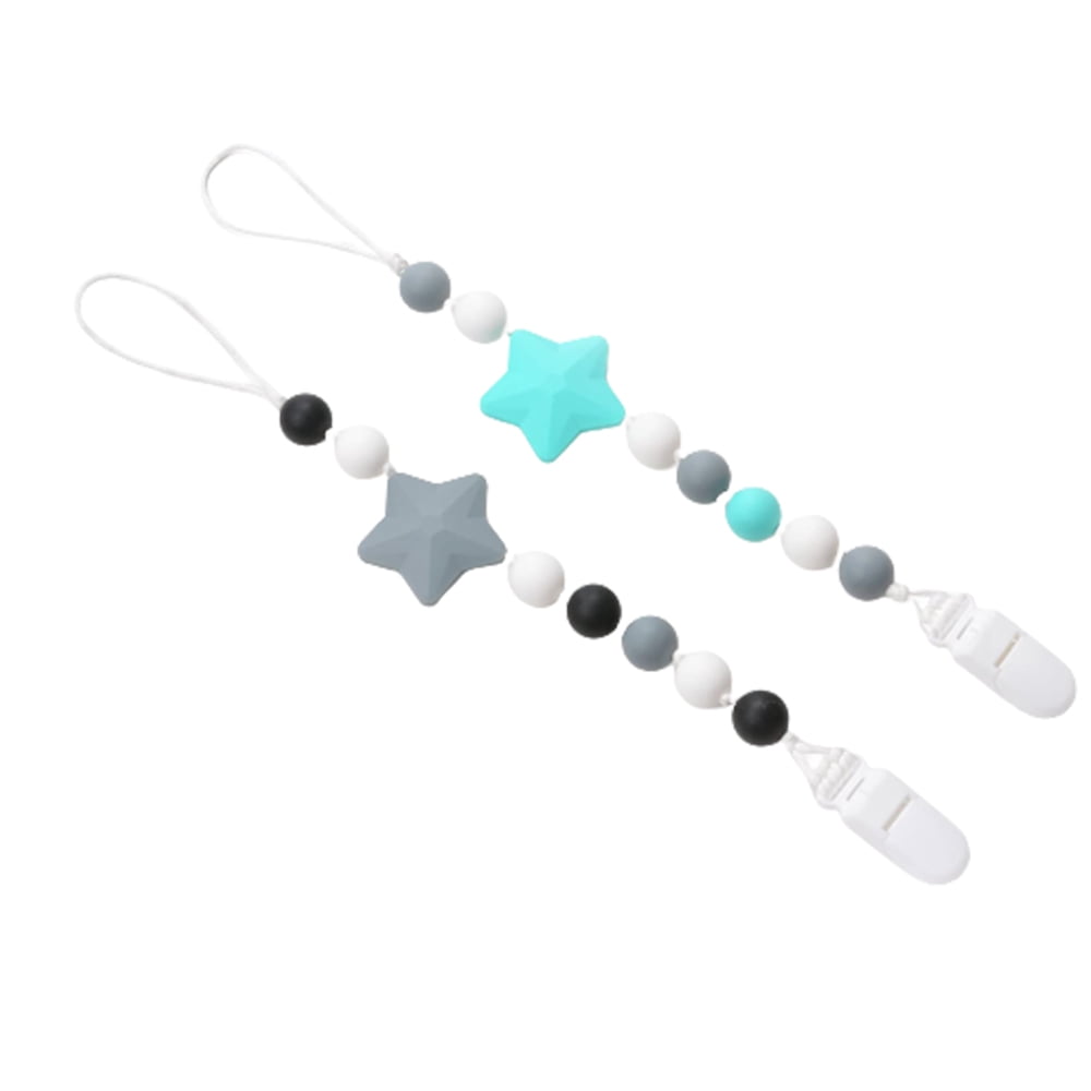 HAOAN Baby Silicone Pacifier Chain Clip Holder, Soother Beaded Chain ...