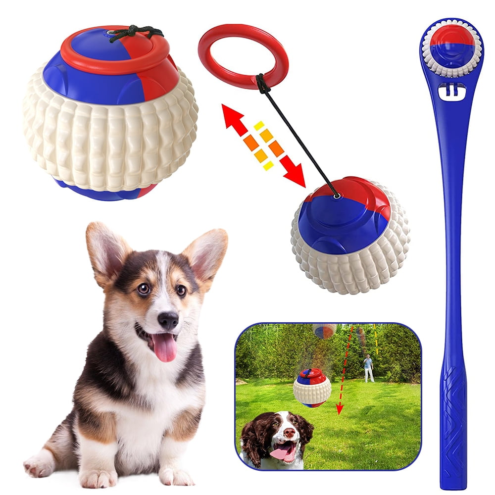 HAOAN Dog Hand Thrower Toy Dogs Teething Cleaning Molar Ball ...