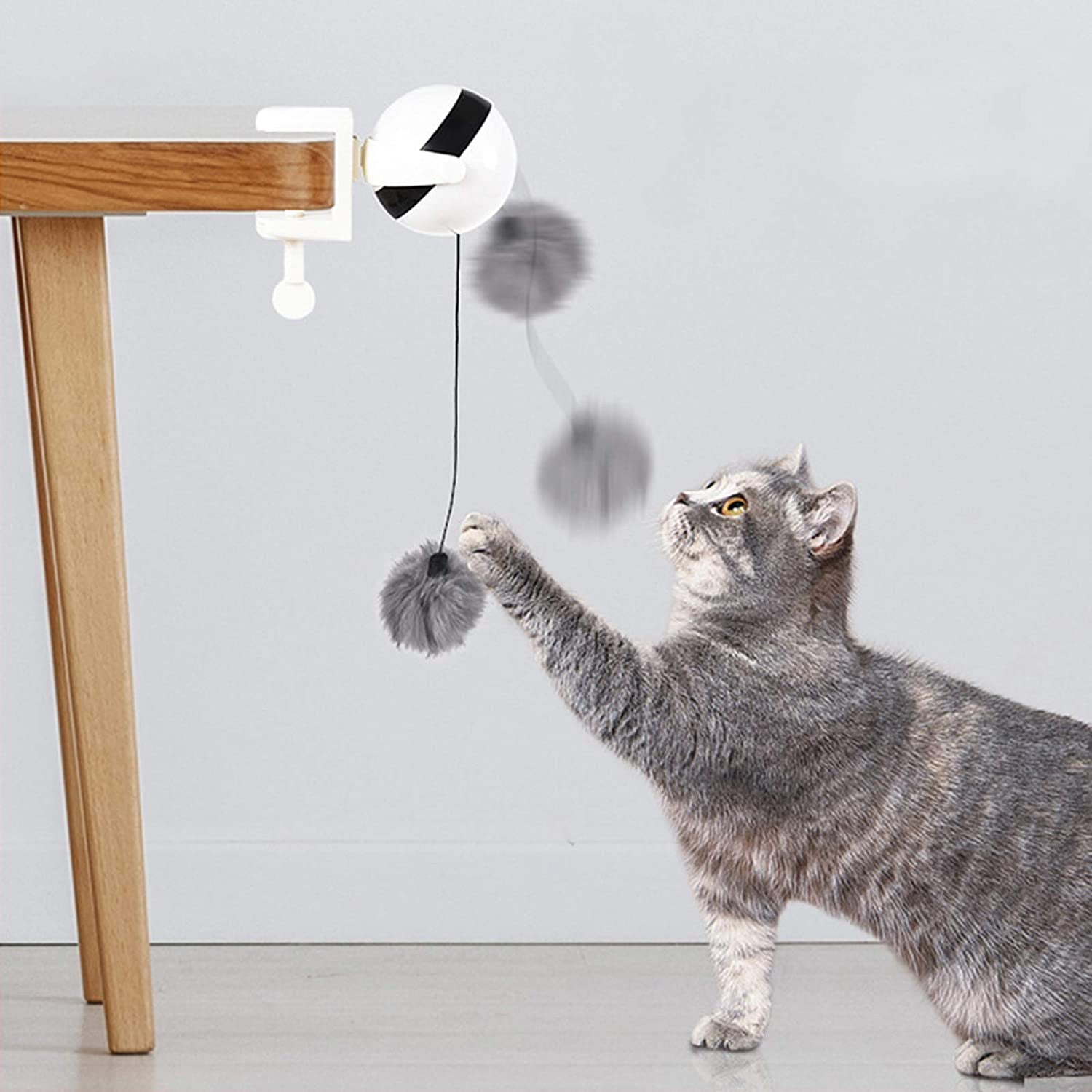 HAOAN Interactive Cat Toys, Cat Teaser Toy with Auto Lifting Ball Electric Flutter Rotating ...