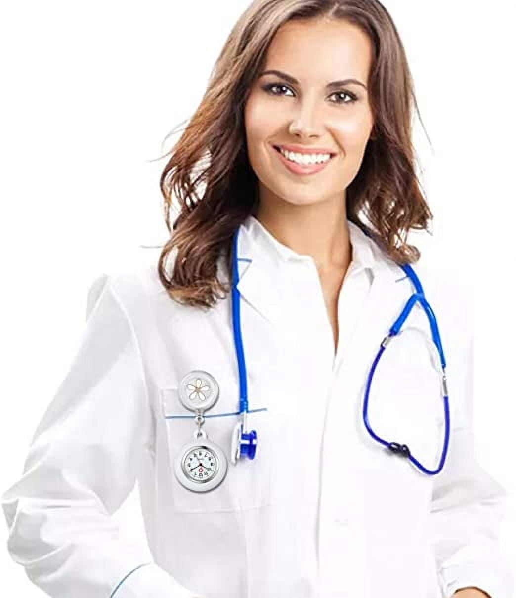 HAOAN Lapel Nurse Watch, Retractable Nurse Pocket Watches Clip-on ...