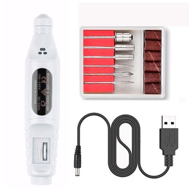 Nail Art Drill KIT Electric FILE Buffer Bits Acrylic Portable Salon ...