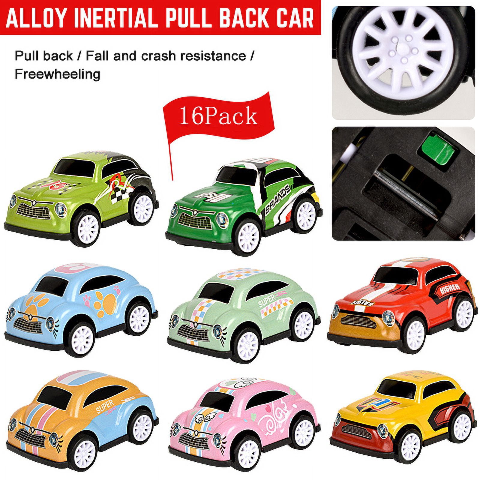 HAOAN Pull Back Vehicles,8 Pack Friction Powered Pull Back Car Toys ...