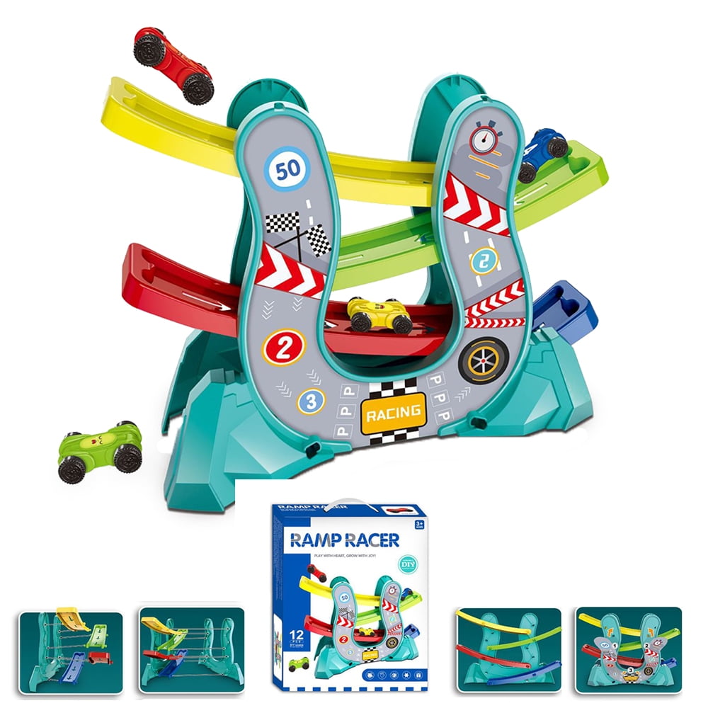 HAOAN Race Track Car Ramp Toy for Toddler, Kids Vehicle Car Set ...