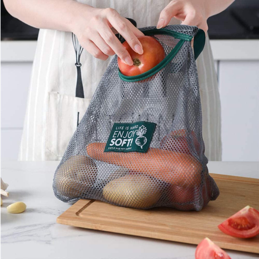 HAOAN Reusable Hanging Storage Mesh Bags Durable & Strong Fruit and ...