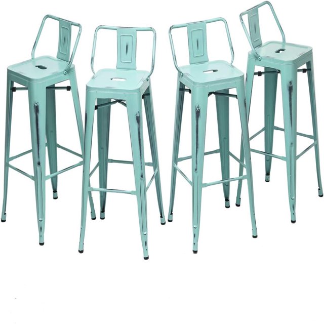 HAOBO 30" Low Back Metal Counter Stool Height Bar Stools [] Bronze ...