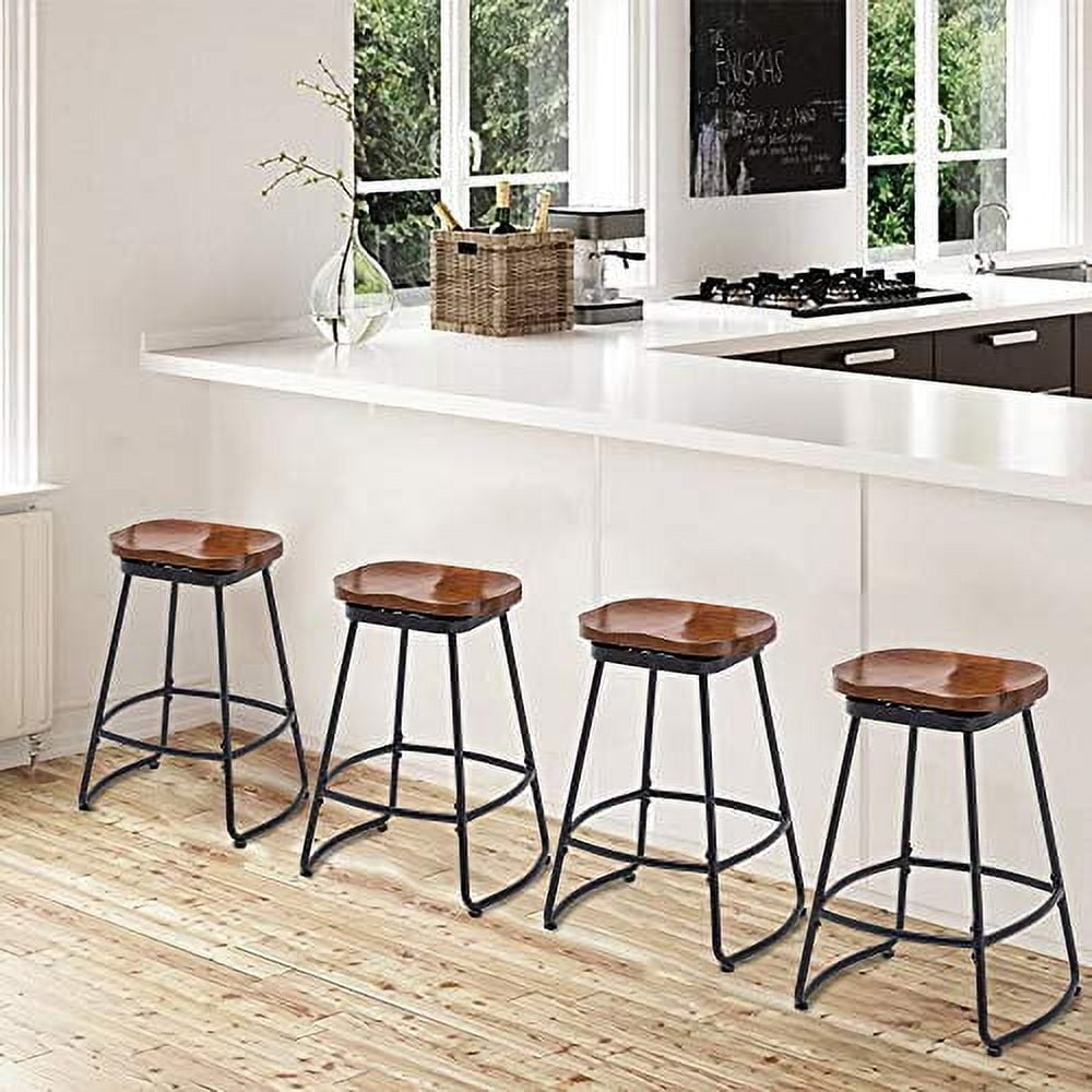 HAOBO Home 24" Swivel Metal Bar Stools Industrial Barstools Counter Height Stools Modern Bar ...