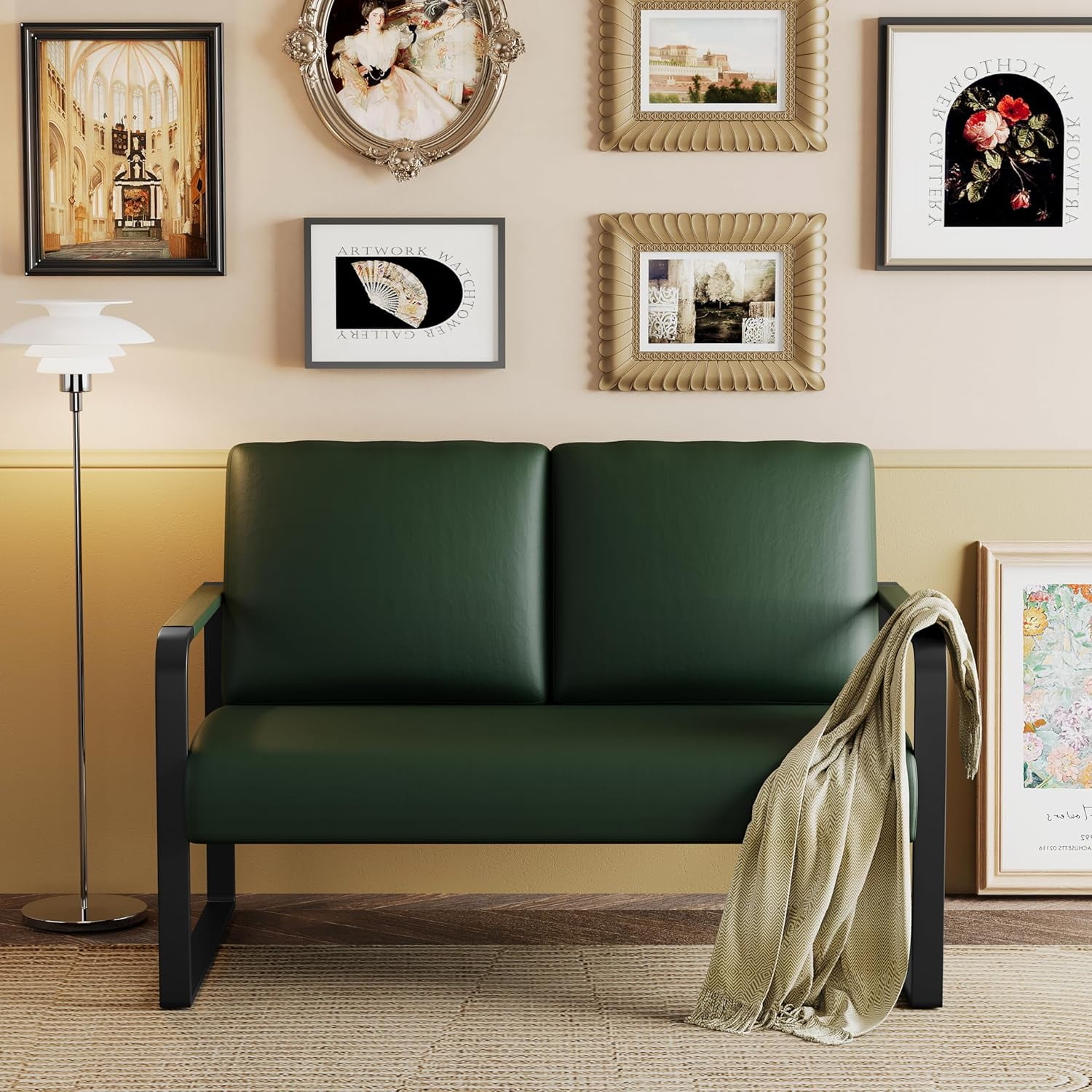 HAOBO Home Loveseat Couch Bench Settee for Living Room, Upholstered ...