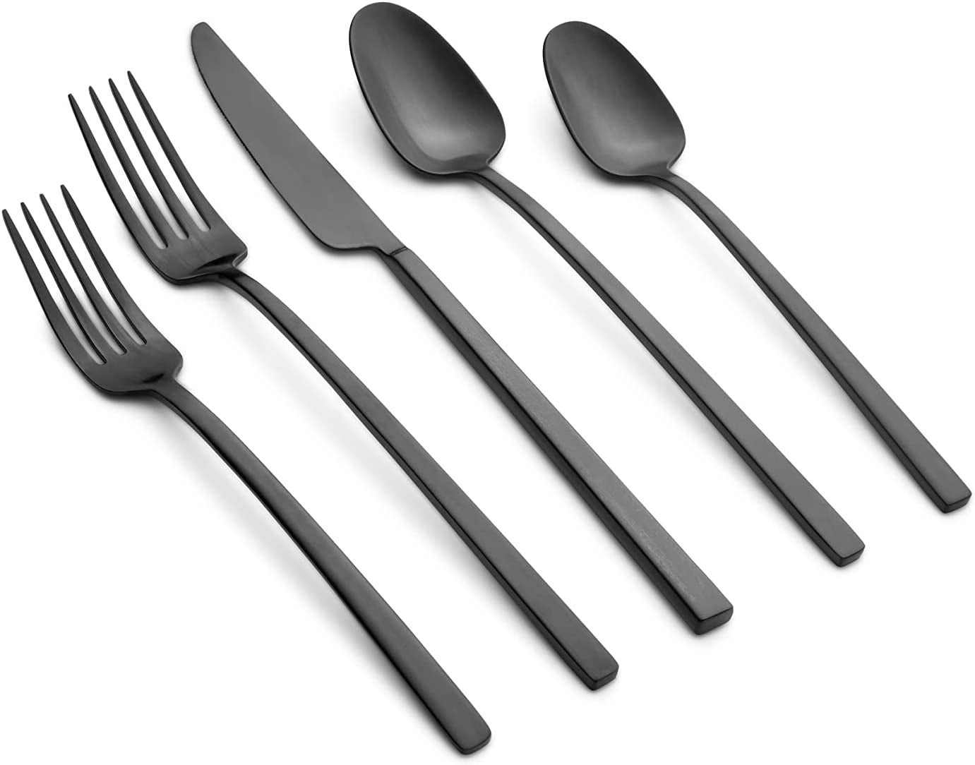 HAOFEI Silversmiths Black Satin Damaris 20-Piece Flatware Set, Service for 4, 0 - Walmart.com