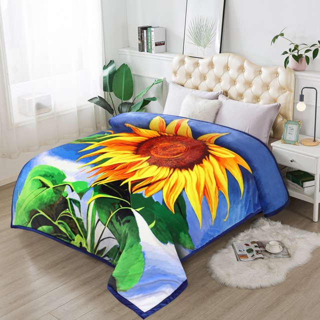 HAOK Fleece Bed Blanket Queen Size 85" x 93", 3-Ply Heavy Thick Winter ...