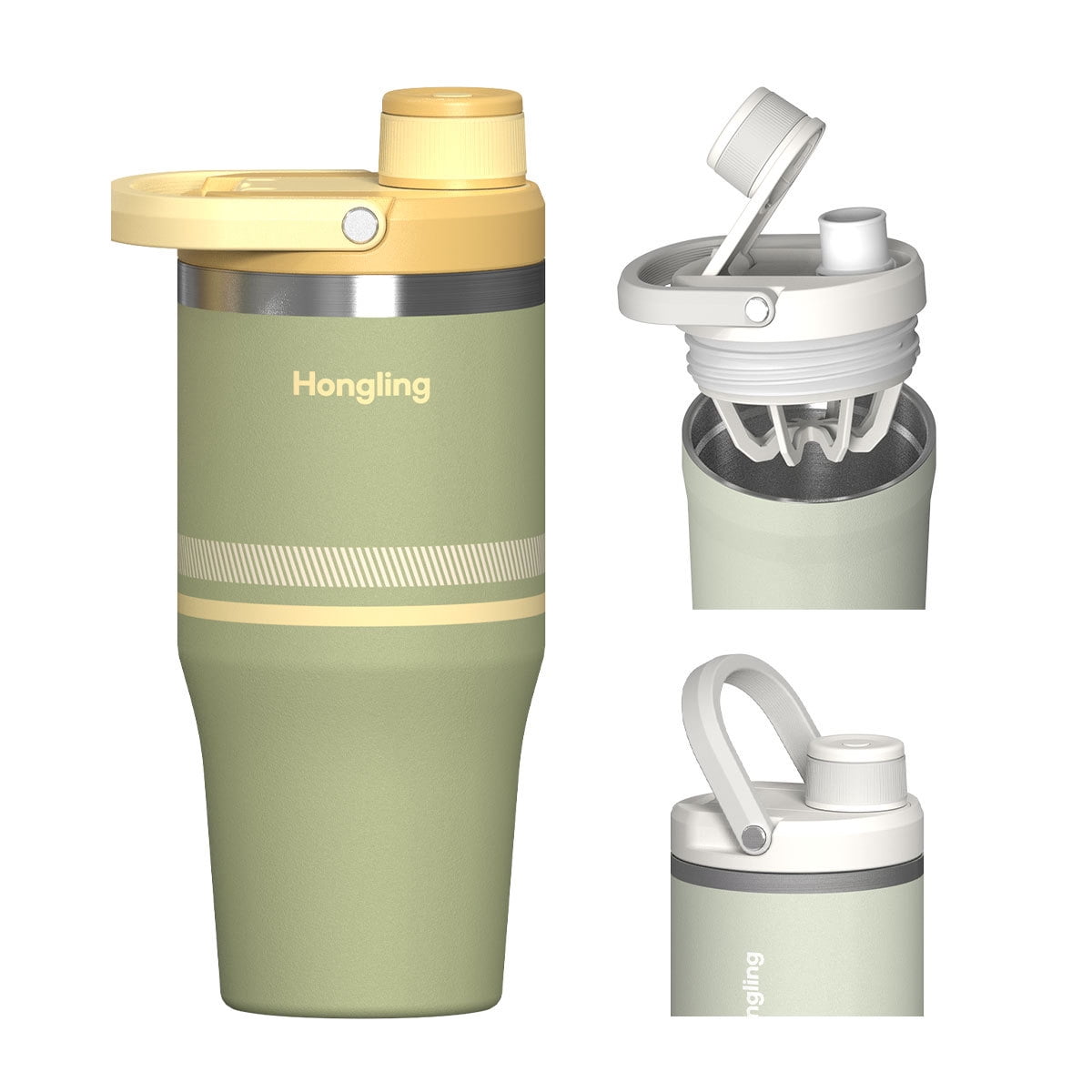 HAOKAI 40oz Pop-Up Car Cup - 304 Stainless Steel Vacuum Tumbler, Dual Straw & Leakproof, 2 Sizes ...