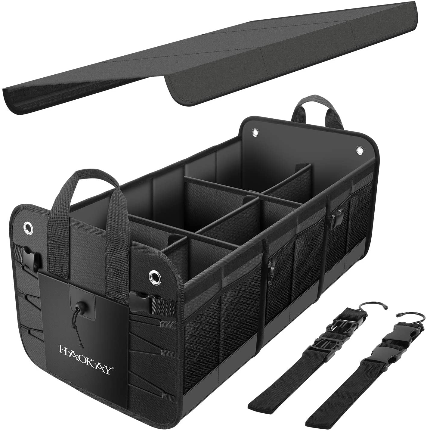 HAOKAY Premium Car Trunk Organizer with Lid, Multi Compartments ...