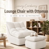 HAOLE Modern Accent Lounge Chair with Ottoman, Wide Comfy Reading Chair ...