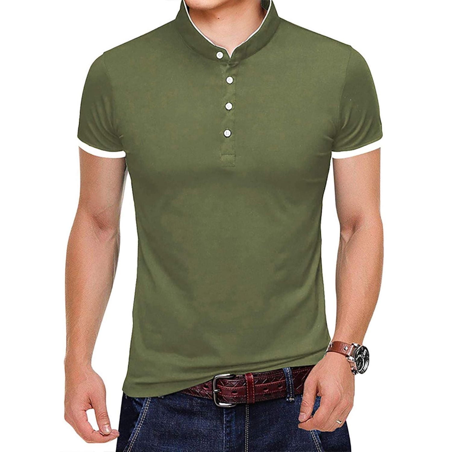 HAOMEILI Men's Polo Shirts Casual Long/Short Sleeve Cotton Pique Polo T ...