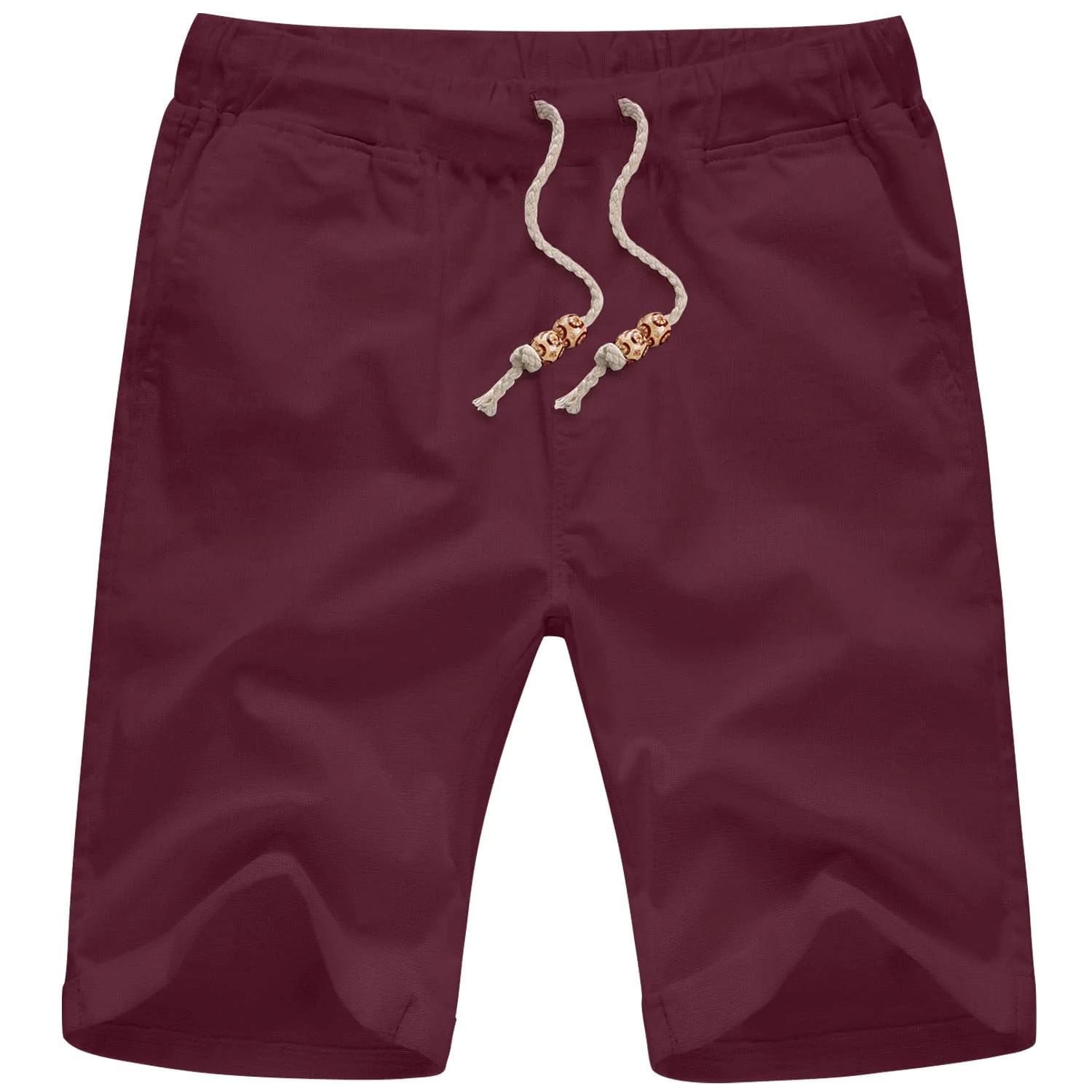 HAOMEILI Men's Shorts Casual Classic Fit Drawstring Summer Beach Shorts with Elastic Waist and ...